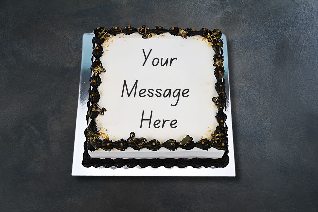 Black And White Rectangle Cake