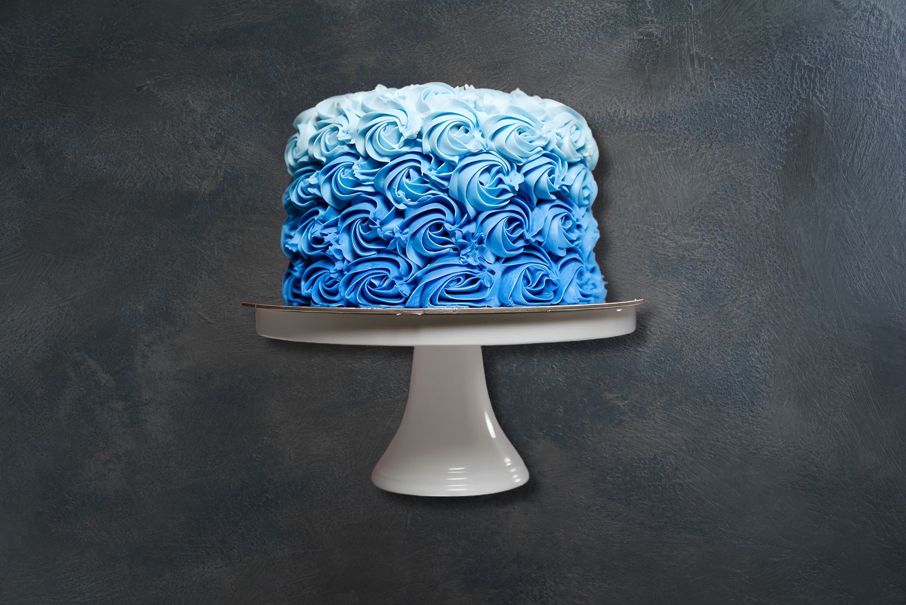 Blue Rosette Cake - Mr T's Bakery
