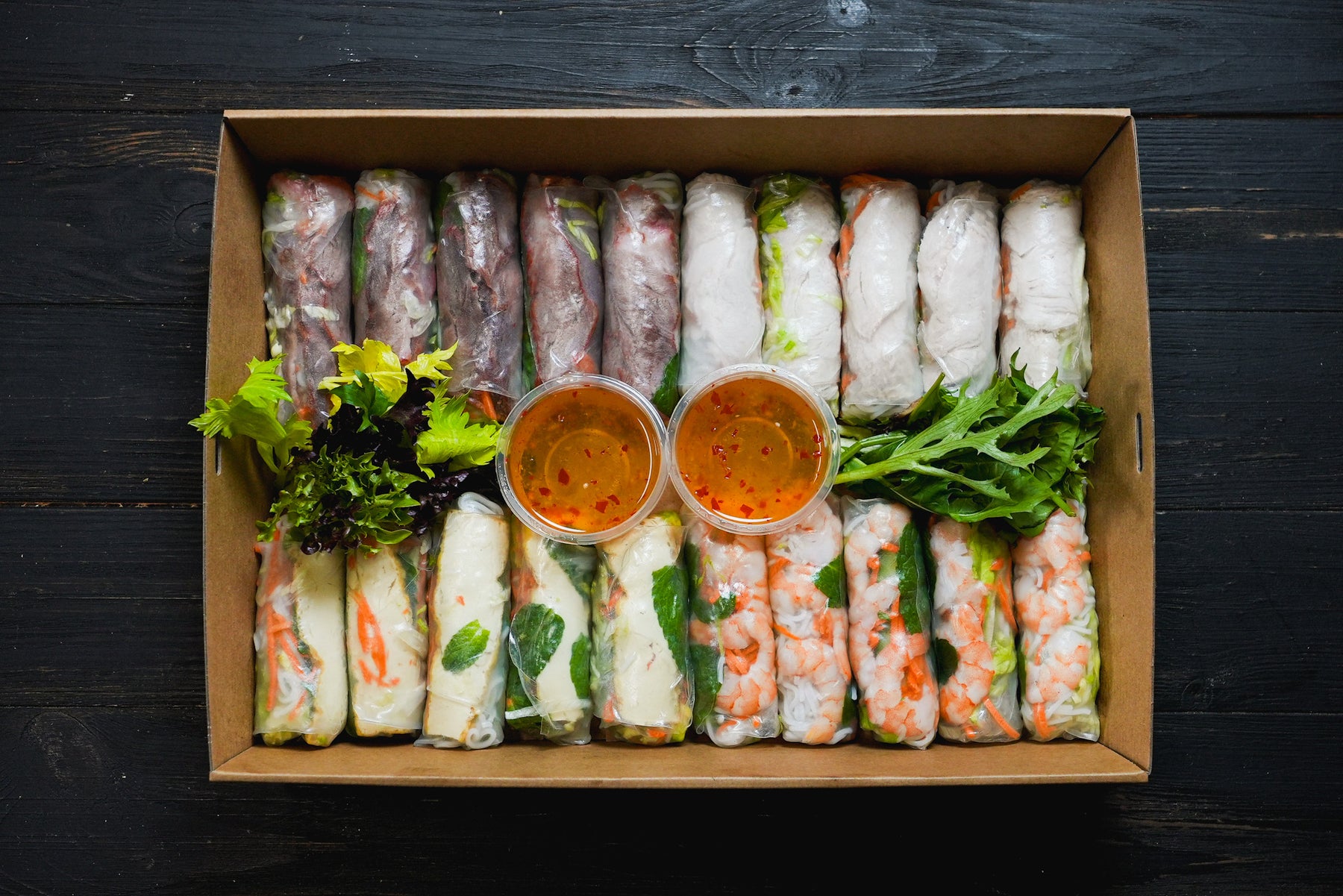 Finger Rice Paper Rolls Platter - 20 Rolls/platter - Mr T's Bakery