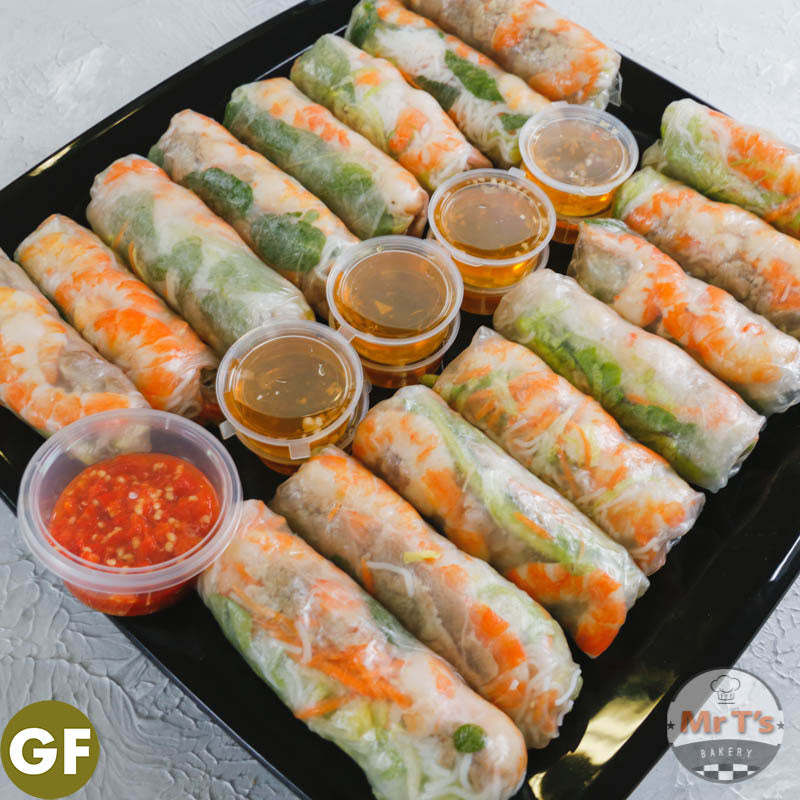 Gluten Free Pork And Prawn Rice Paper Rolls Platter (GF) - 16 Fresh Ro ...