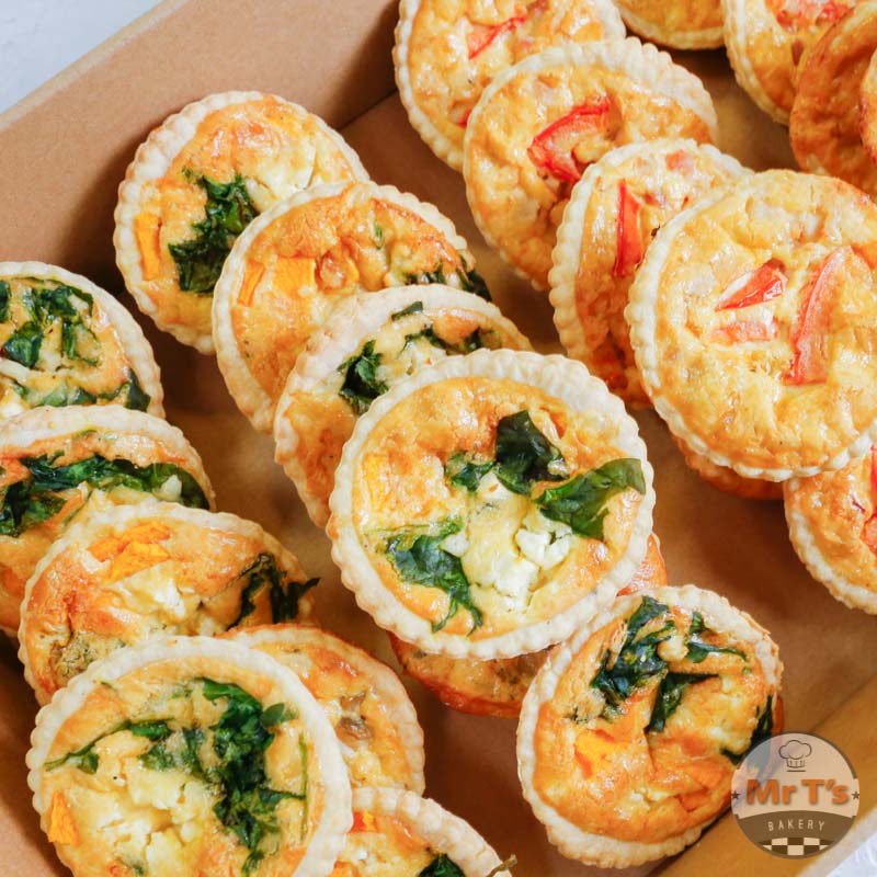 Traditional Mini Quiches Collection - 24 Quiches/box - Mr T's Bakery